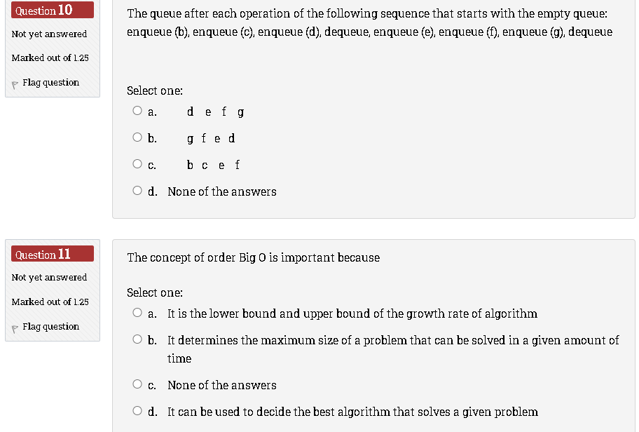 Solved Question 10 The Queue After Each Operation Of The 
