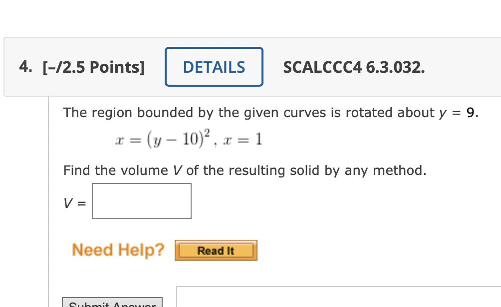 Solved The region bounded by the given curves is rotated | Chegg.com