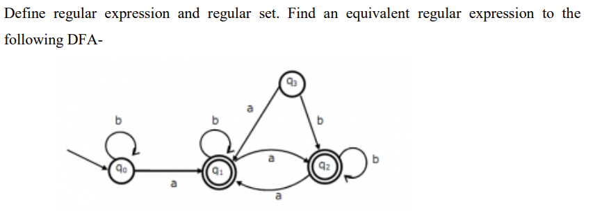 Solved Define regular expression and regular set. Find an | Chegg.com Solved Define regular expression and regular set. Find an | Chegg.com