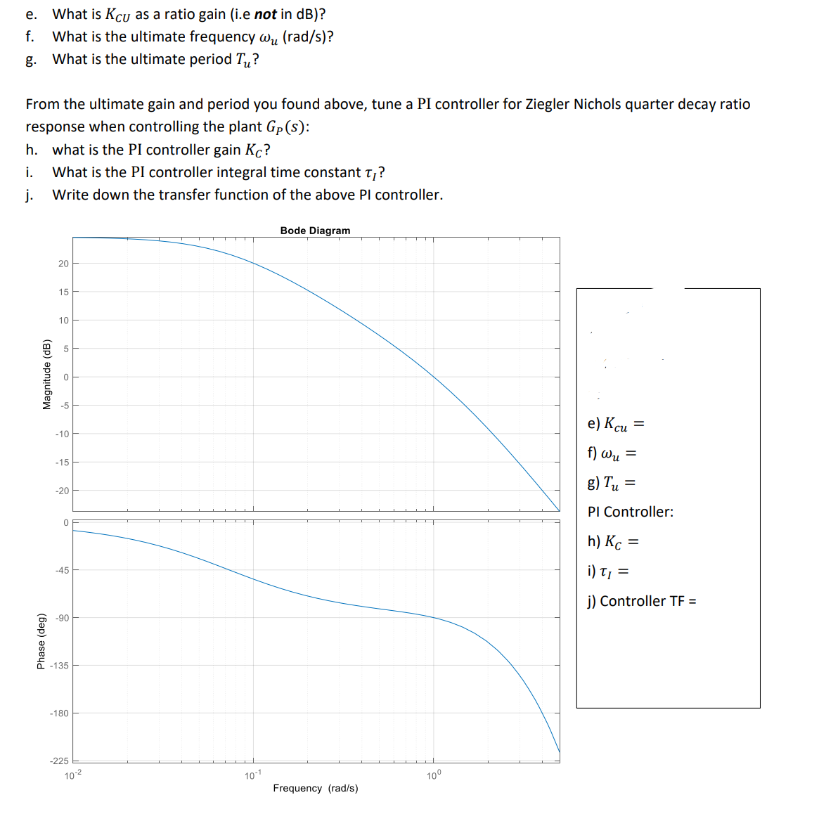 e. What is KCU as a ratio gain (i.e not in dB)? f. | Chegg.com