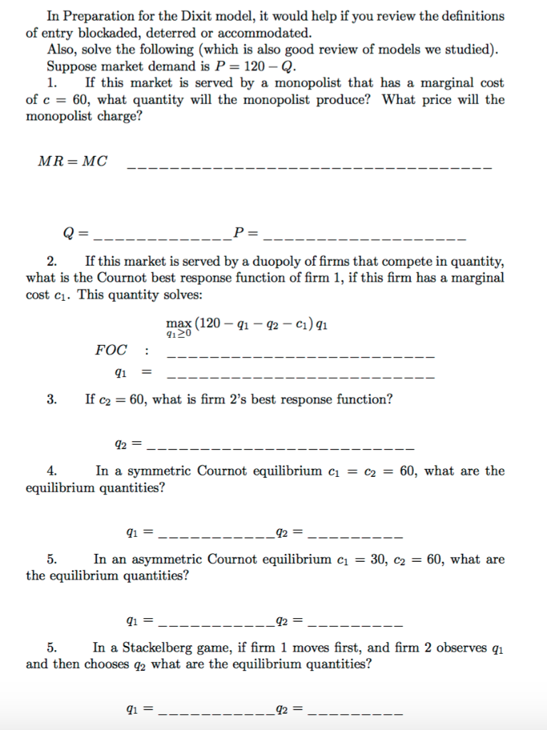 Solved In Preparation for the Dixit model, it would help if | Chegg.com