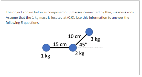Solved The object shown below is comprised of 3 masses | Chegg.com