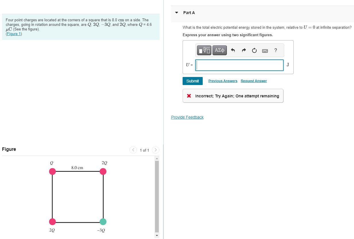 Solved Four point charges are located at the corners of a | Chegg.com