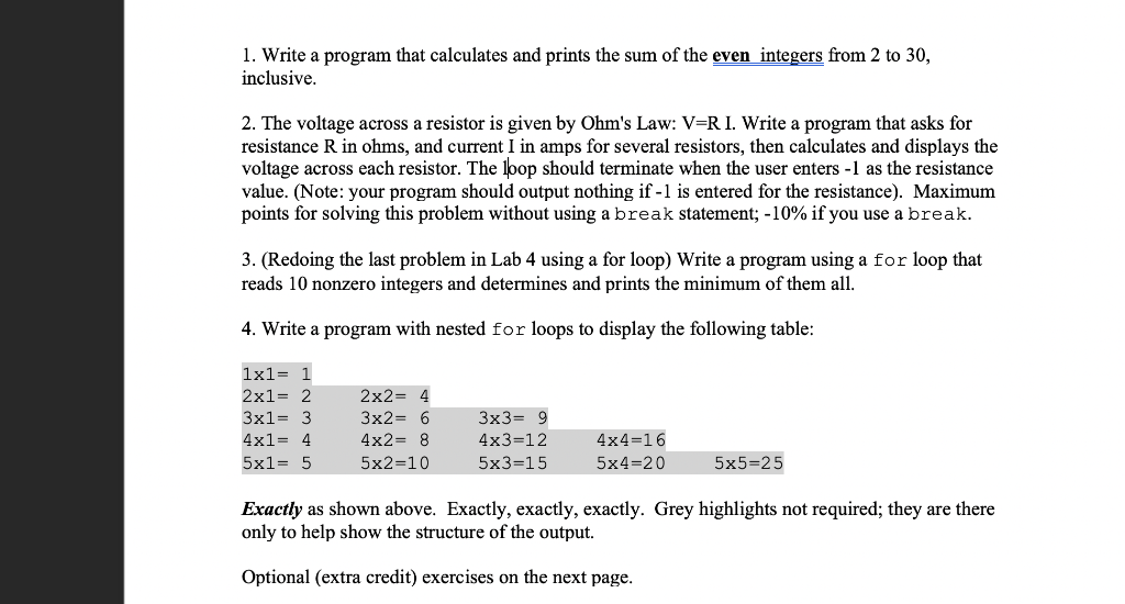 Solved 1. Write a program that calculates and prints the sum | Chegg.com