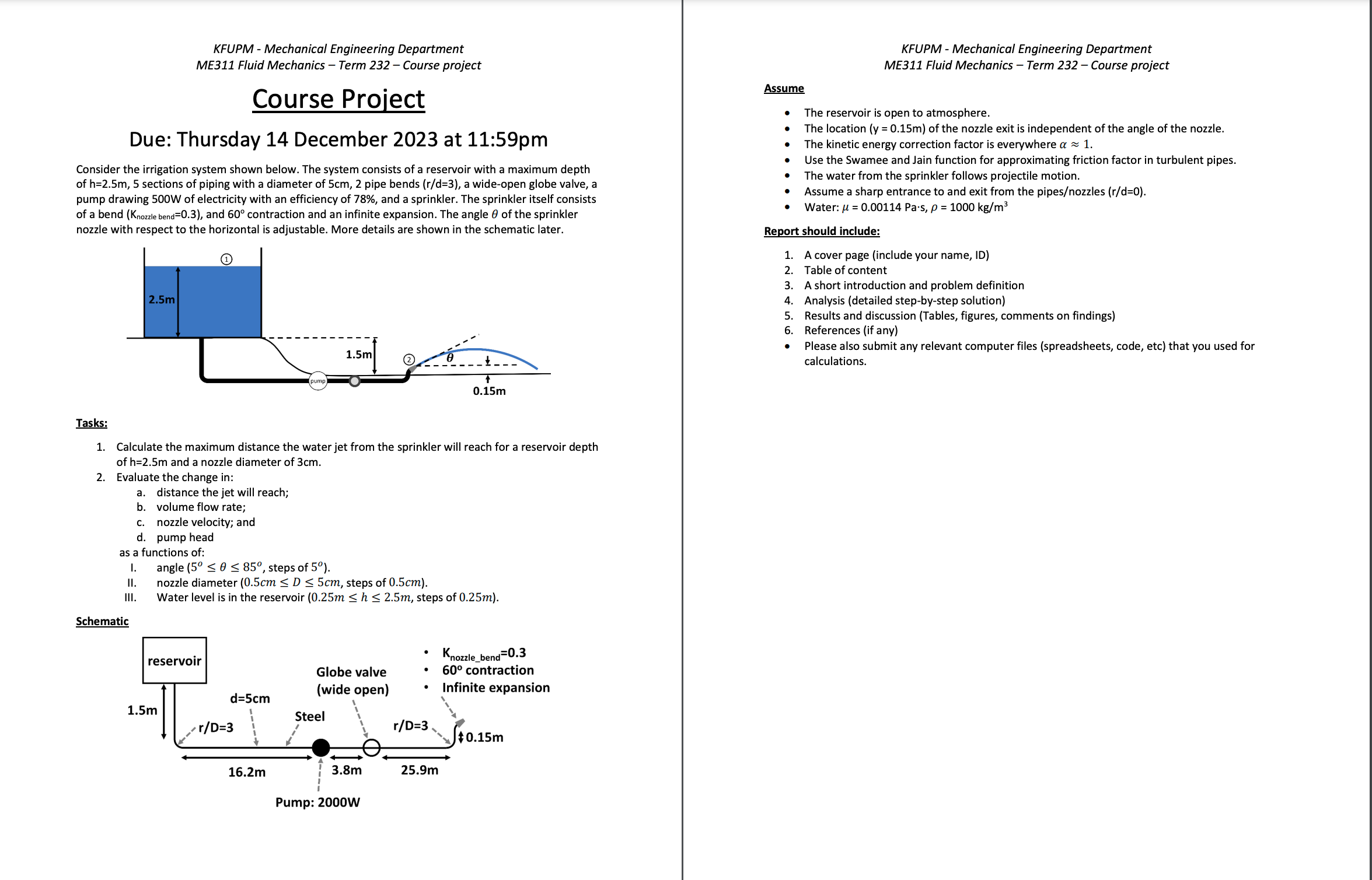 Solved Course Project Assume - The reservoir is open to | Chegg.com