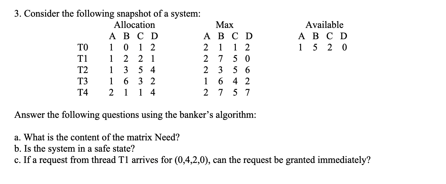 Solved Available A B C D 1 5 2 0 3. Consider the following | Chegg.com