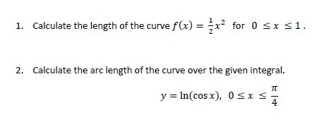 Solved Need help with these Arc Length problems, we just | Chegg.com