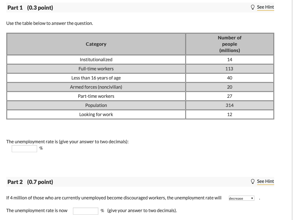 Solved Part 1 ( 0.3 ﻿point)Use the table below to answer the | Chegg.com