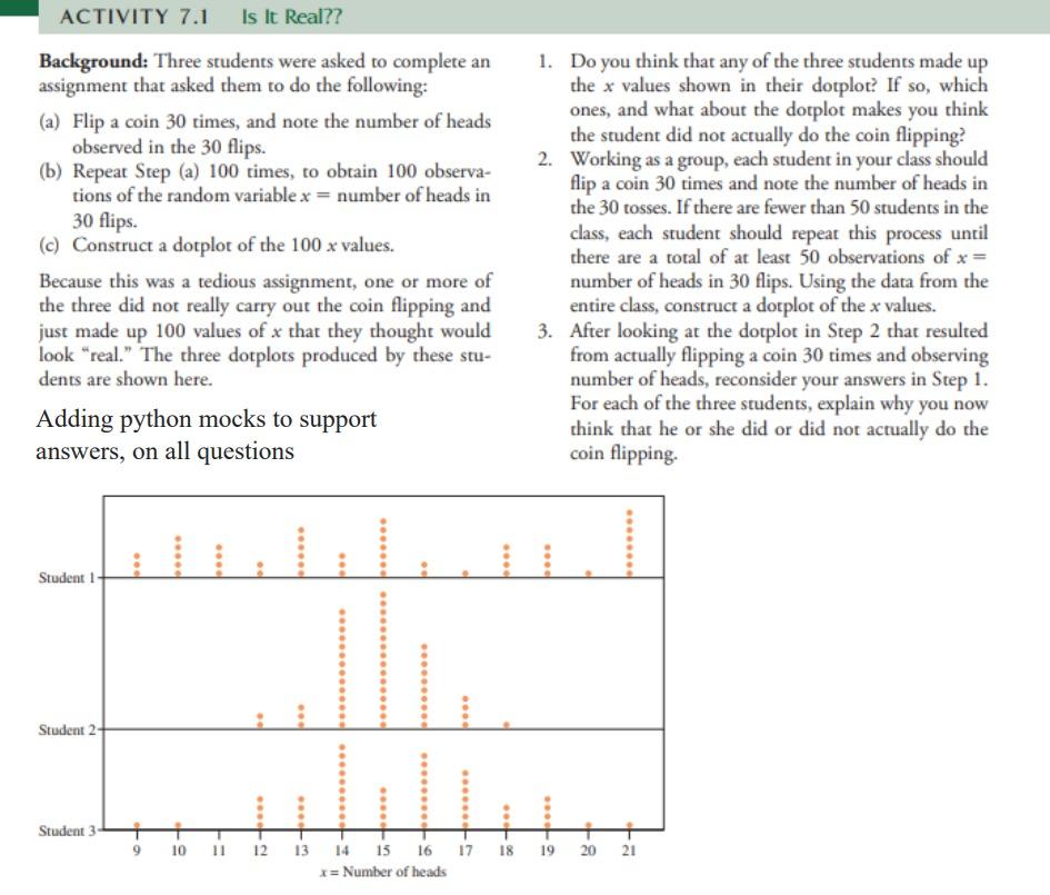 Solved Background: Three students were asked to complete an | Chegg.com