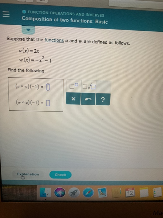 Solved 0 FUNCTION OPERATIONS AND INVERSES Composition of two | Chegg.com