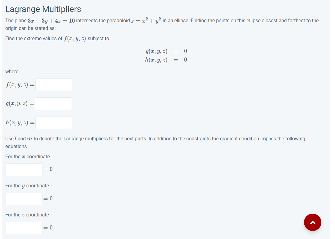 Solved Lagrange Multipliers The plane 3x+3y+4z=10 intersects | Chegg.com