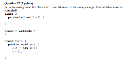 Solved Question 07 (2 points) In the following code, the | Chegg.com
