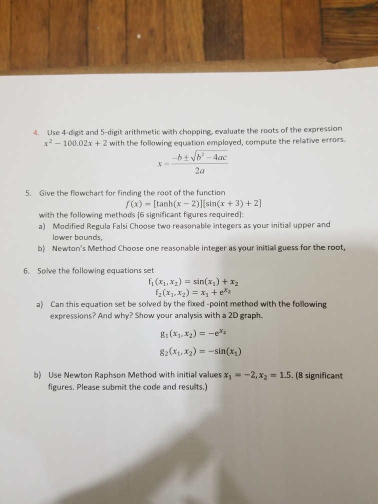 4. Use 4-digit and 5-digit arithmetic with chopping, | Chegg.com