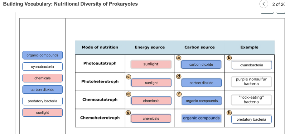 Solved Building Vocabulary: Nutritional Diversity of | Chegg.com