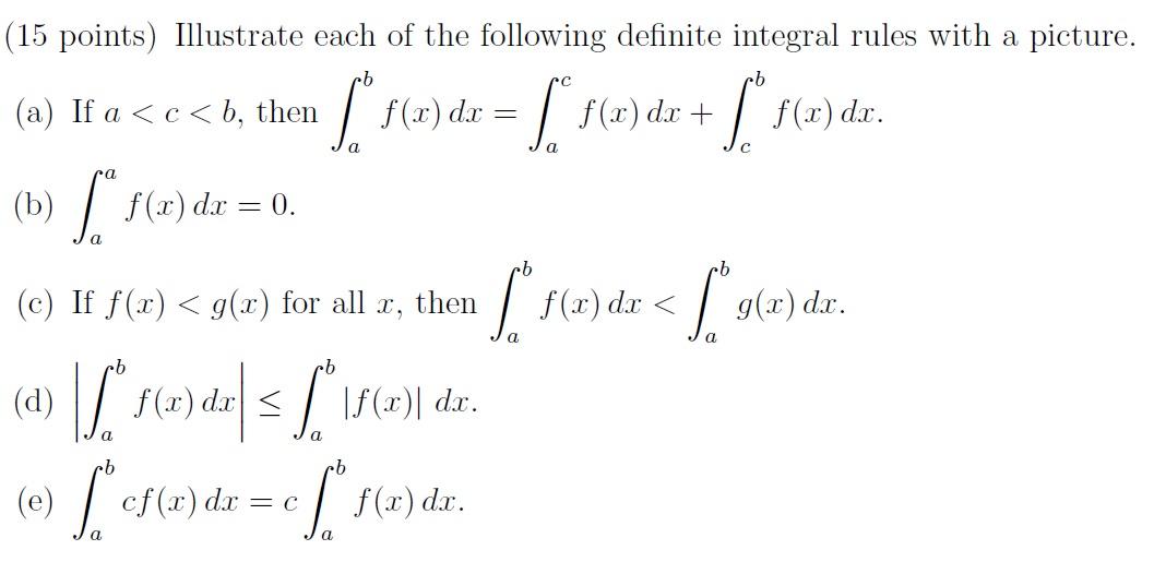 Solved (15 points) Illustrate each of the following definite | Chegg.com