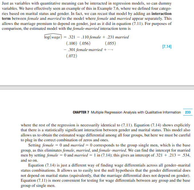 Solved To generate an interaction term between married and | Chegg.com