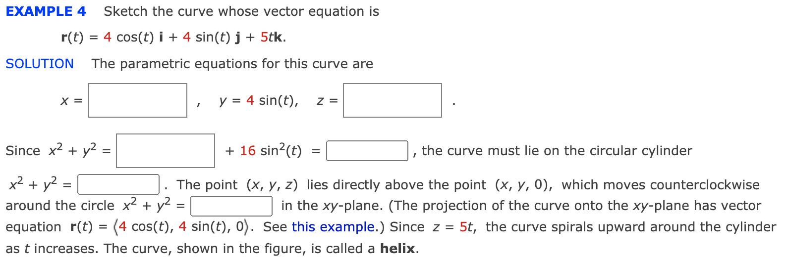 Solved EXAMPLE 4 Sketch the curve whose vector equation is | Chegg.com