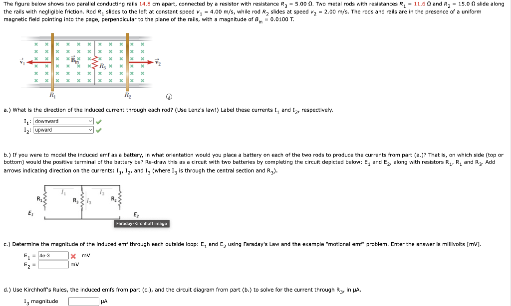 Solved The figure below shows two parallel conducting rails | Chegg.com