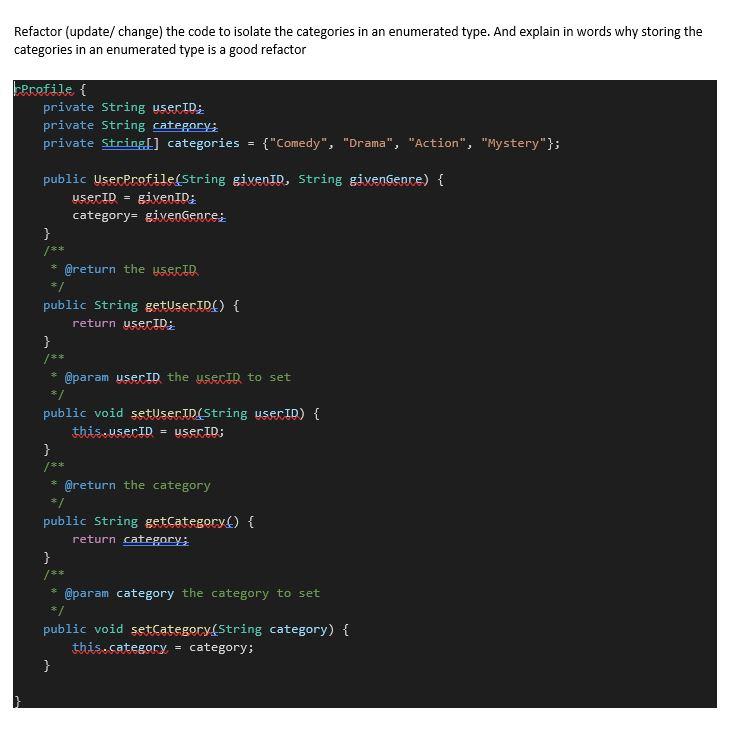 Solved Refactor (update/ change) the code to isolate the | Chegg.com