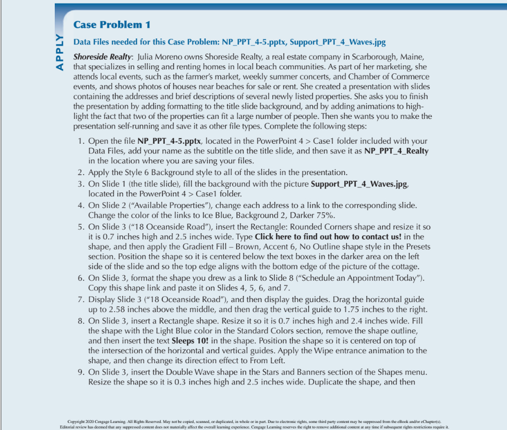 Case Problem 1Data Files needed for this Case | Chegg.com