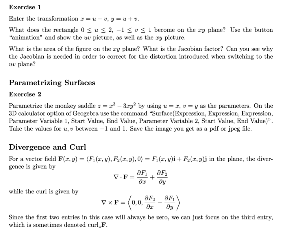 Solved Enter the transformation x=u−v,y=u+v. What does the | Chegg.com Solved Enter the transformation x=u−v,y=u+v. What does the | Chegg.com