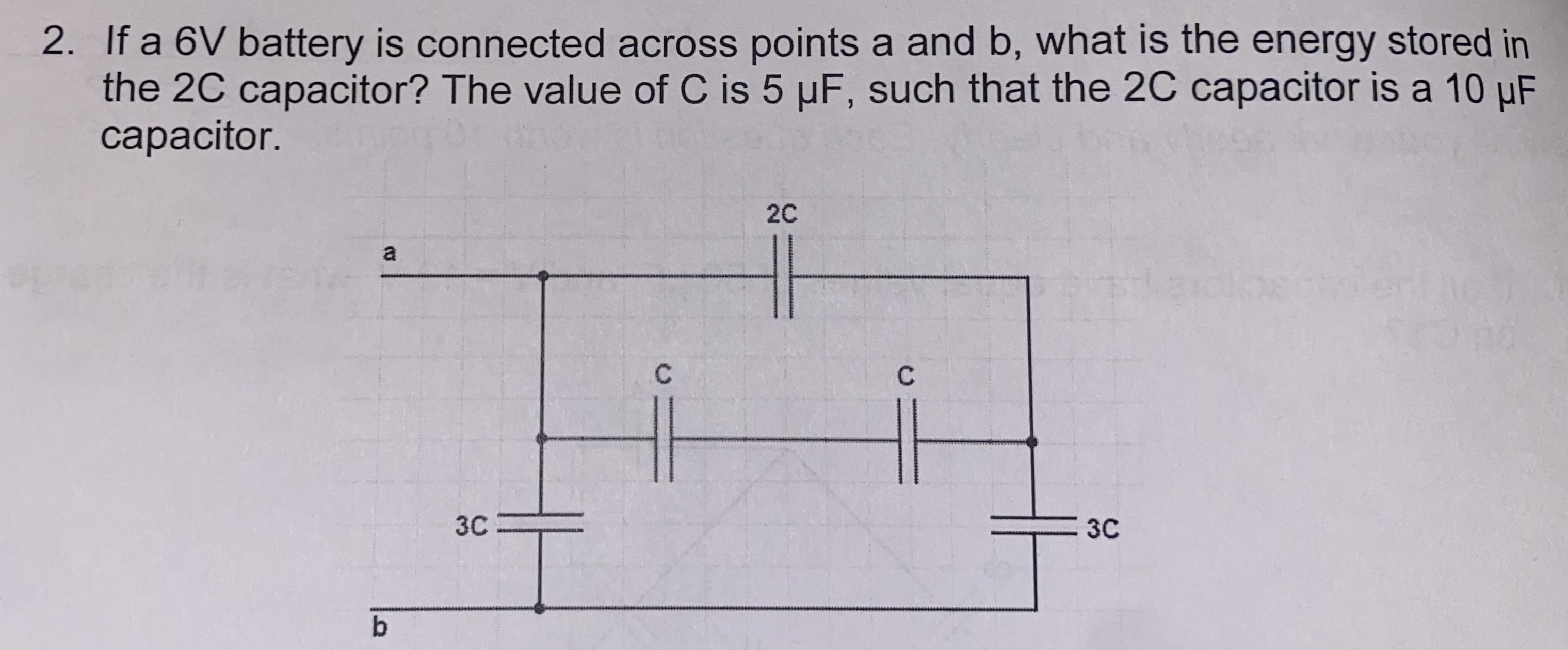 Solved 2. If a 6 V battery is connected across points a and | Chegg.com