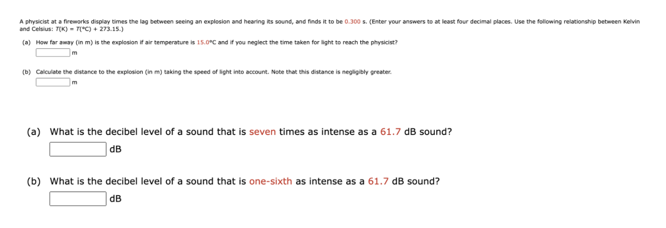Solved A physicist at a fireworks display times the lag | Chegg.com