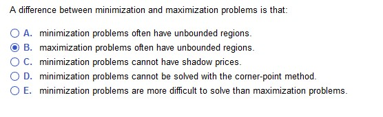Solved A Difference Between Minimization And Maximization
