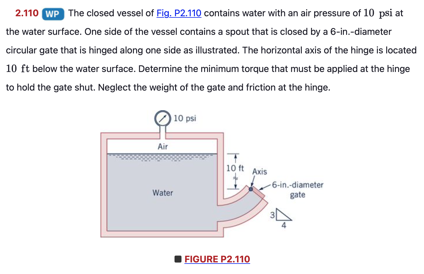 Solved 2.110 WP The closed vessel of Fig. P2.110 contains | Chegg.com