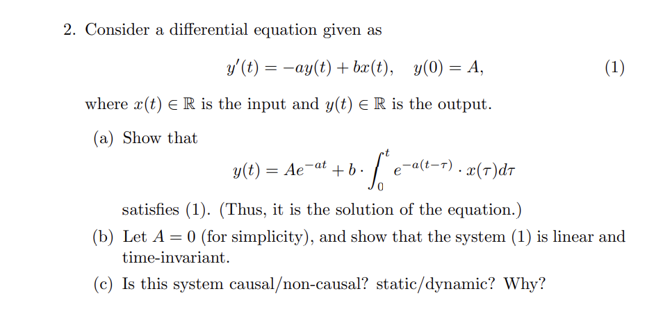 Solved 2. Consider a differential equation given as | Chegg.com
