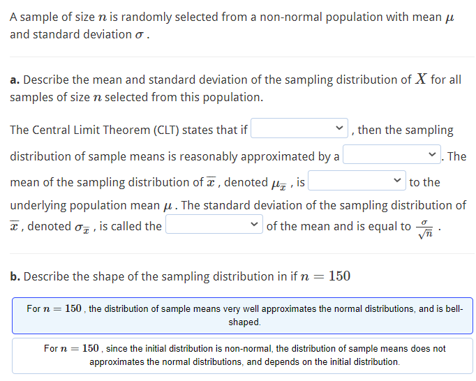 Solved A sample of size n is randomly selected from a | Chegg.com