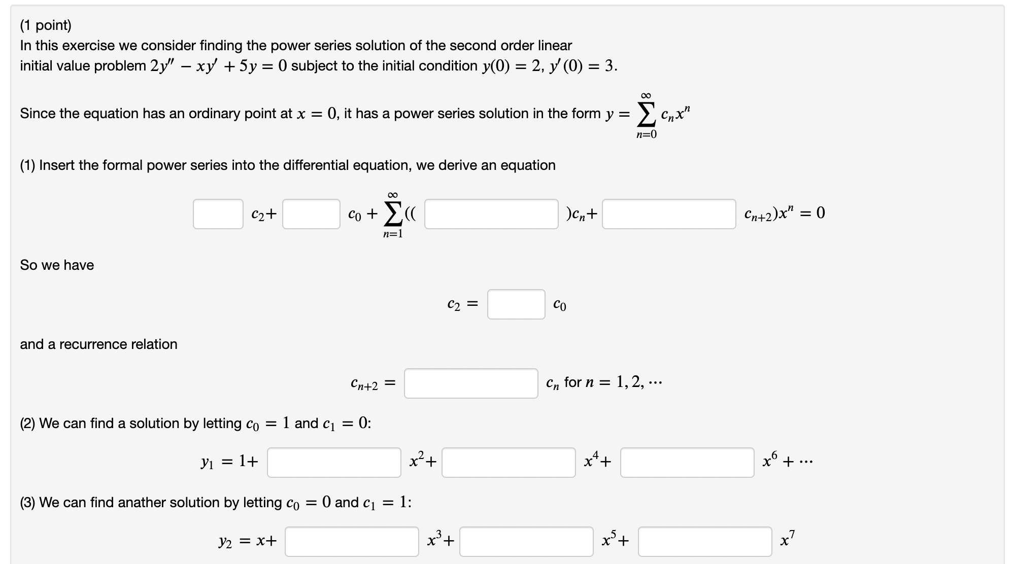 Solved In this exercise we consider finding the power series | Chegg.com