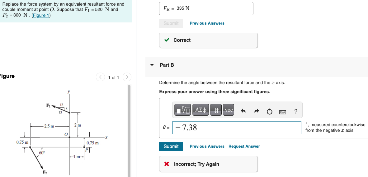 Solved Determine The Angle Between The Resultant Force And
