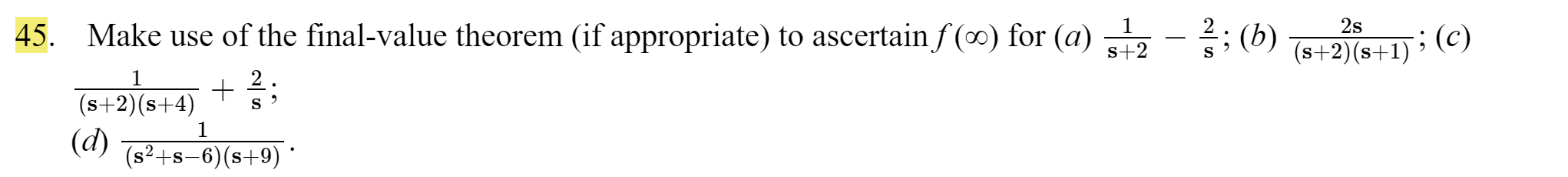 Solved 5. Make use of the final-value theorem (if | Chegg.com