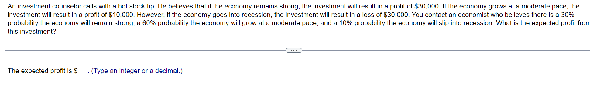 Solved An investment counselor calls with a hot stock tip. | Chegg.com