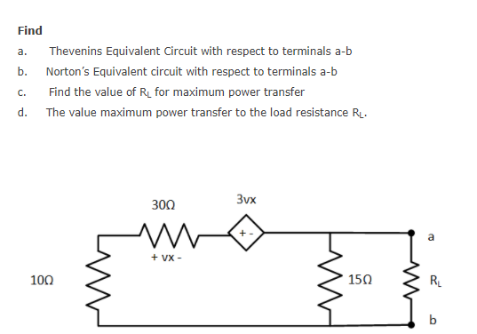 Solved a. Find Thevenins Equivalent Circuit with respect to | Chegg.com