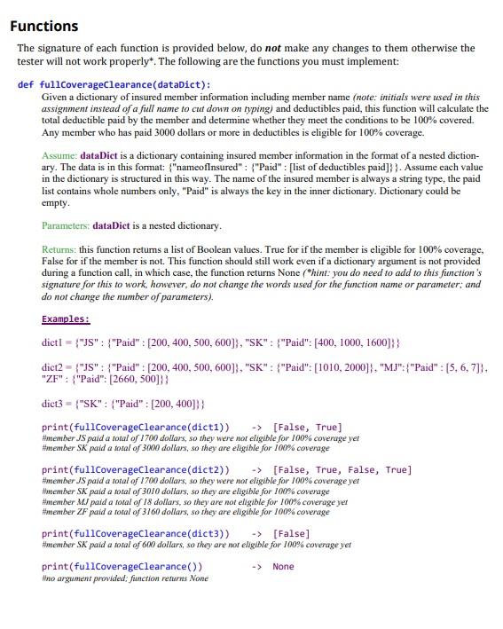 Solved Functions The signature of each function is provided | Chegg.com
