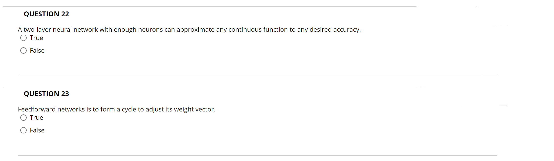 Solved QUESTION 22 A two-layer neural network with enough | Chegg.com