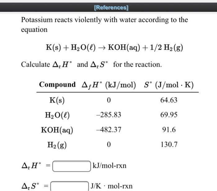 Potassium And Water Equation