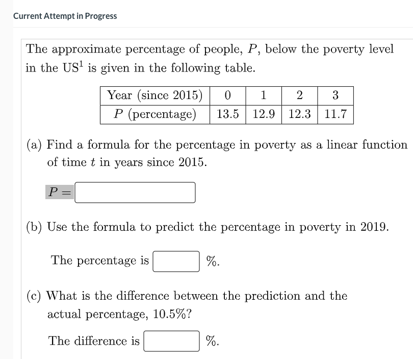 Solved The approximate percentage of people, P, below the | Chegg.com