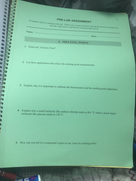 Solved PRE-LAB ASSIGNMENT omplete before coming to the lab. | Chegg.com