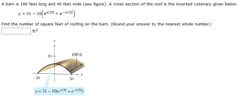 Solved A barn is 100 feet long and 40 feet wide (see | Chegg.com