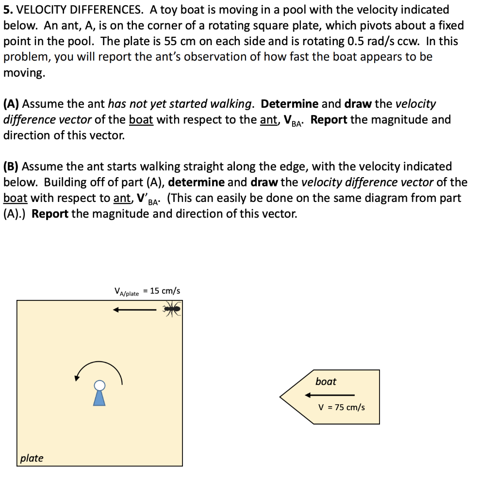 Solved 5. VELOCITY DIFFERENCES. A toy boat is moving in a | Chegg.com