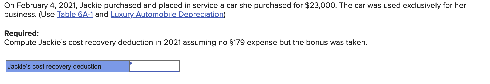 Solved \r\nTABLE 6A-1 General Depreciation System: \200 or | Chegg.com