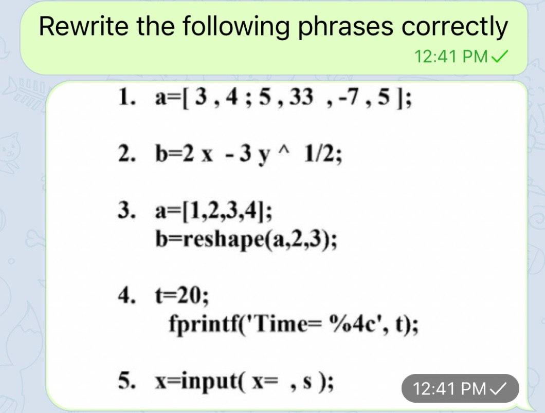 Solved Rewrite the following phrases correctly 12:41 PM 1. | Chegg.com