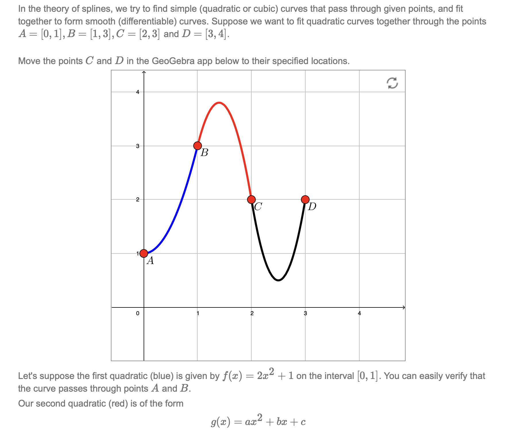 Solved In the theory of splines, we try to find simple | Chegg.com