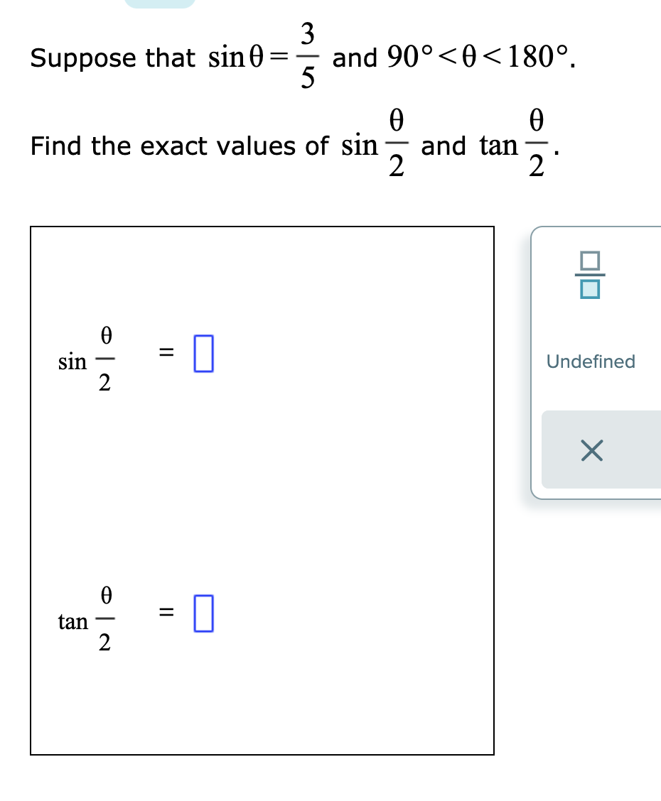 Solved Suppose that sin0= 7 and 90º