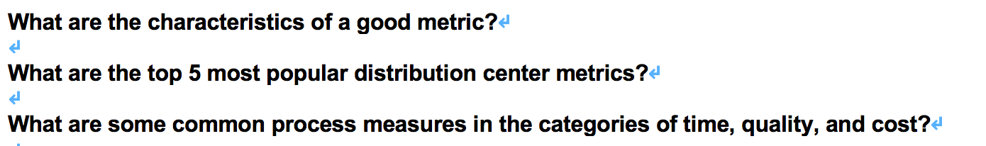 Solved What are the characteristics of a good metric?- What | Chegg.com