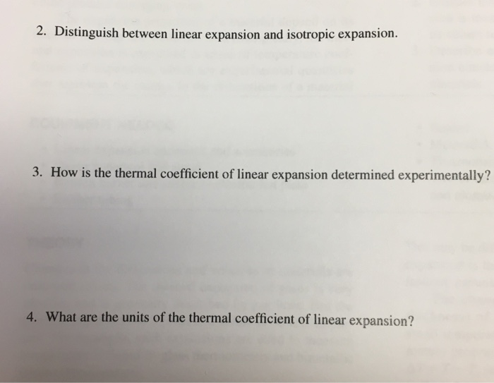 Solved 2. Distinguish between linear expansion and isotropic | Chegg.com
