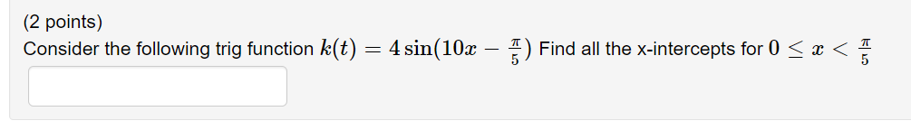 Solved (2 points) Consider the following trig function | Chegg.com